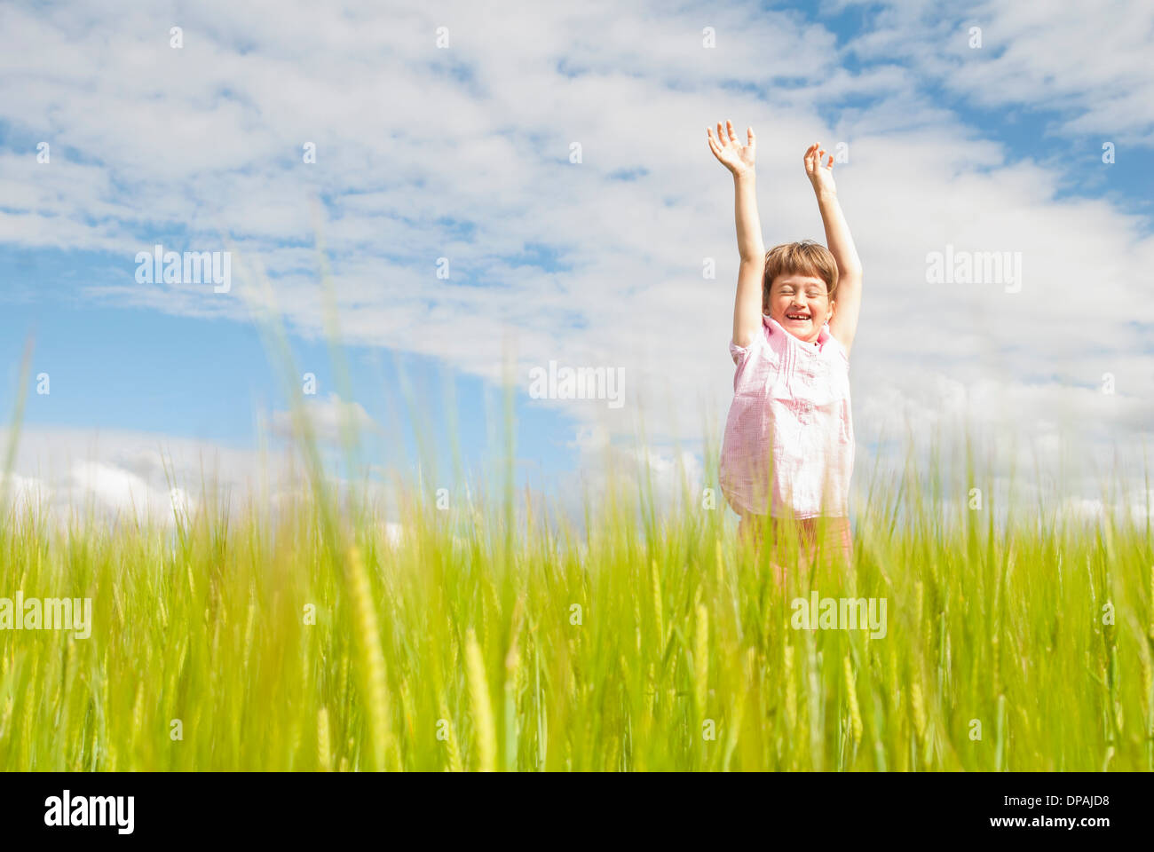 Child arms raised nature hi-res stock photography and images - Alamy