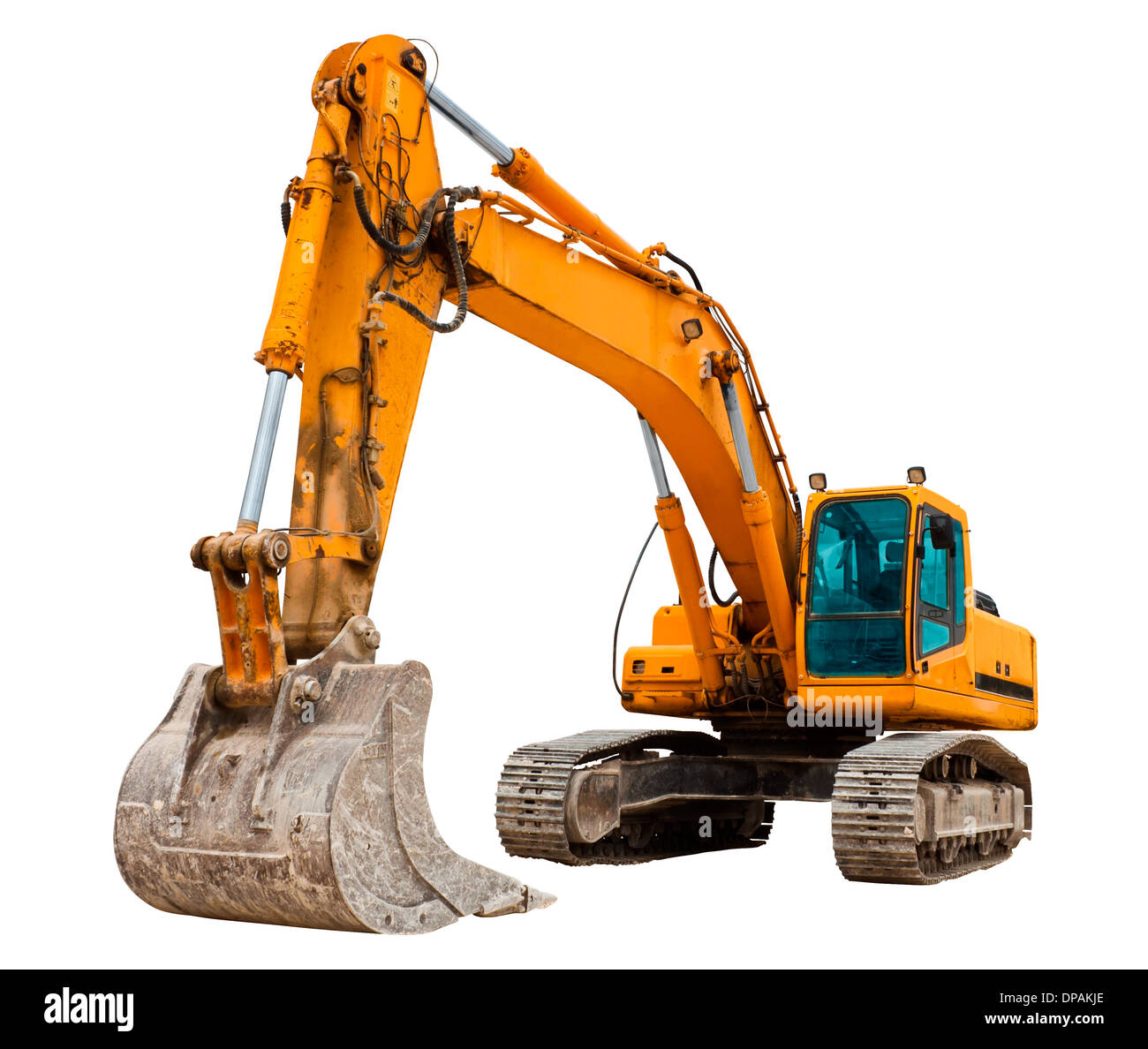 Excavator bucket on sand Cut Out Stock Images & Pictures - Alamy