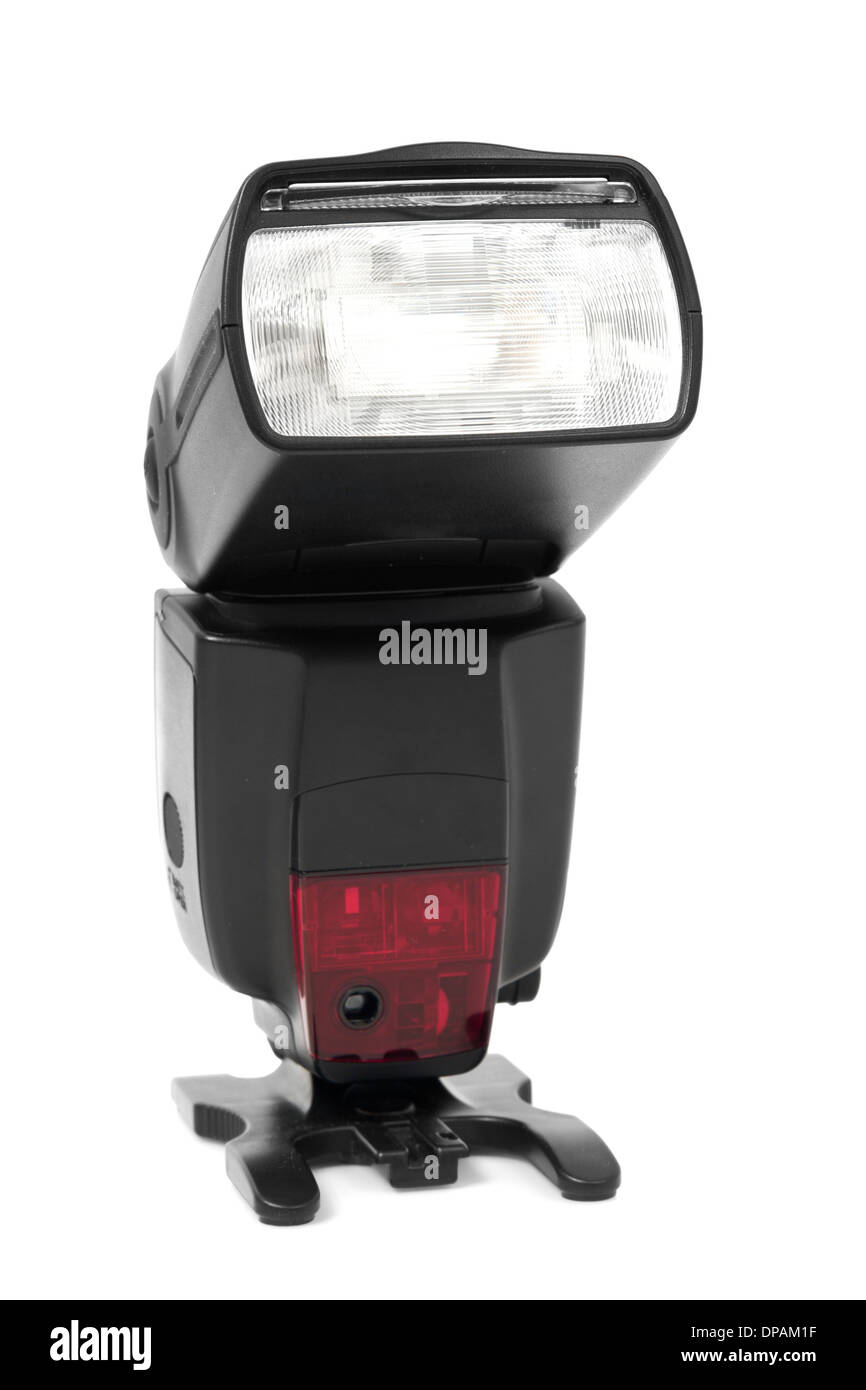 Camera flash isolated on white background Stock Photo - Alamy