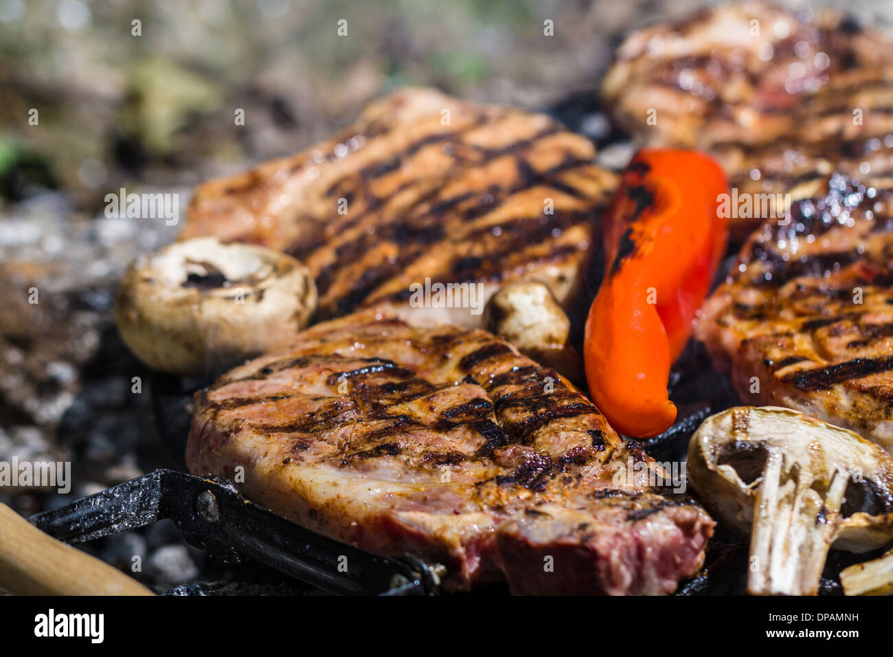 Roasting beef meat on grill hi-res stock photography and images - Alamy