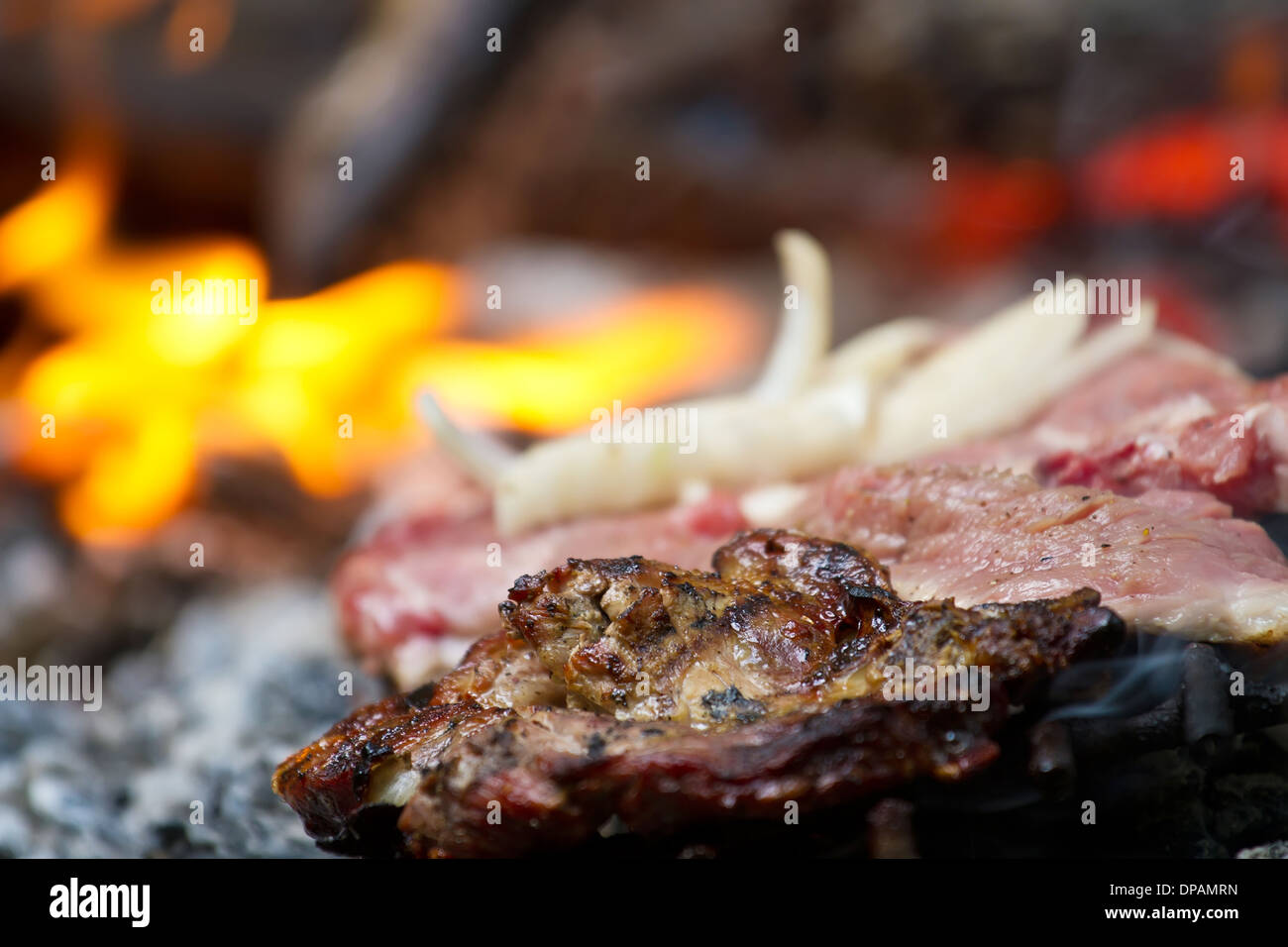 Roasting juicy meat steak on hi-res stock photography and images - Alamy