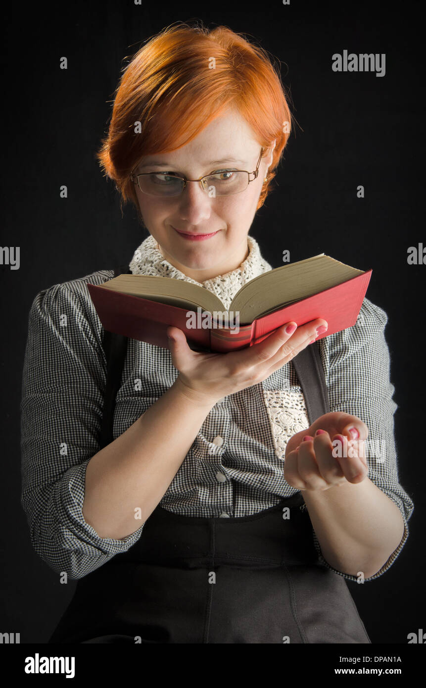 Young Woman Reading Book Stock Photo - Alamy