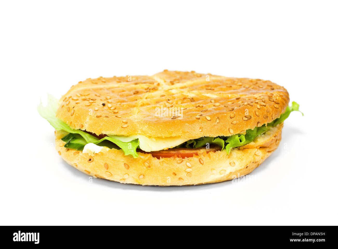 One sandwich of hamburger fast food Stock Photo - Alamy