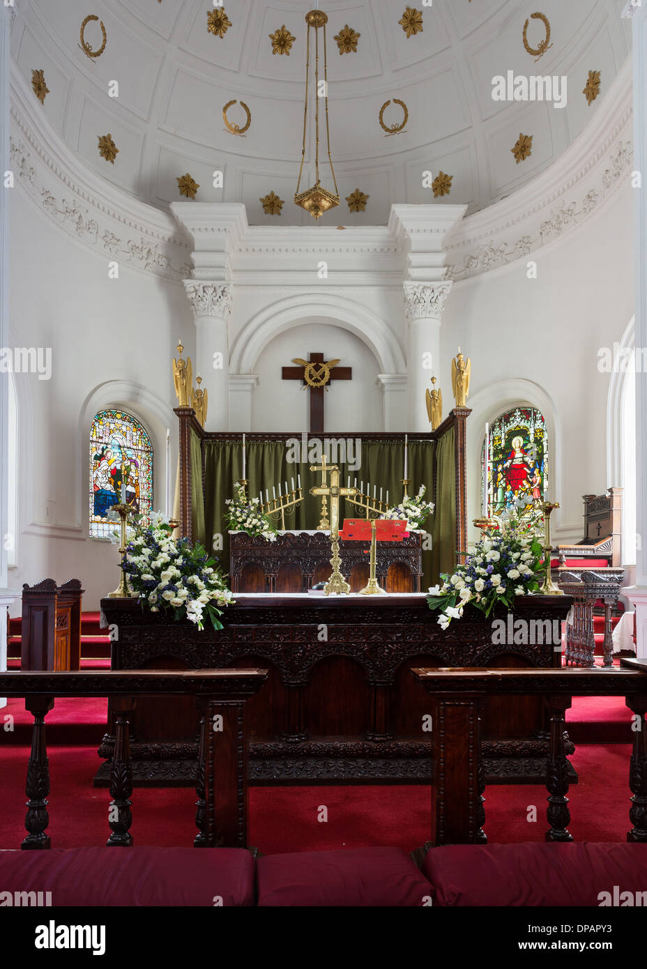 Chancel and altar of the Anglican Saint Mark's Cathedral in Bengaluru ...