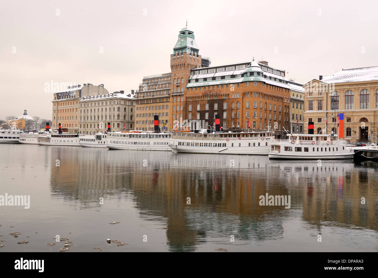 Stockholm embankment with boats Stock Photo - Alamy