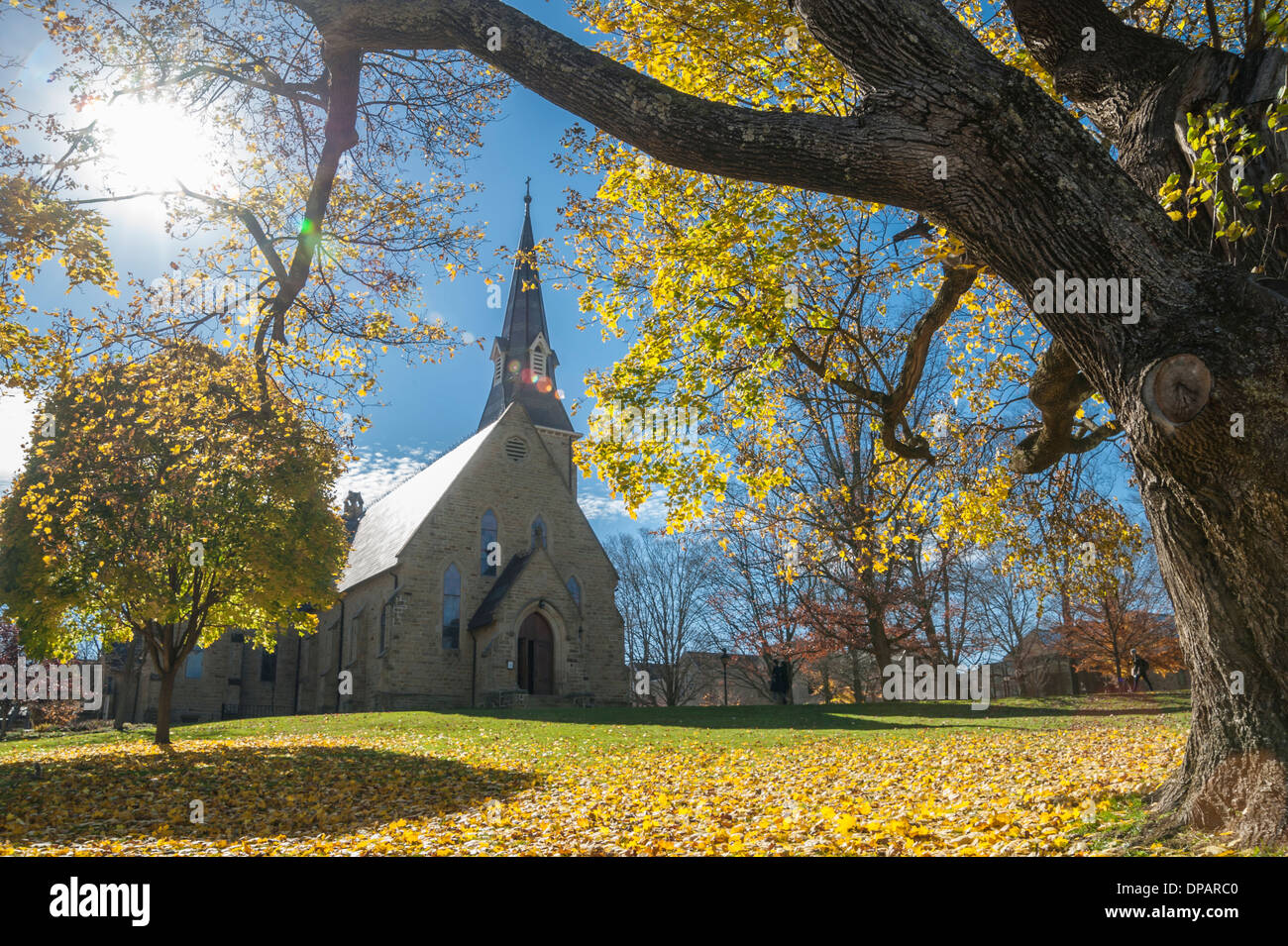 Kenyon College campus, Gambier, OH. Church of the Holy Spirit Stock ...