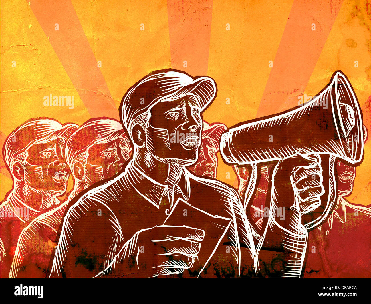 A man using a megaphone Stock Photo - Alamy