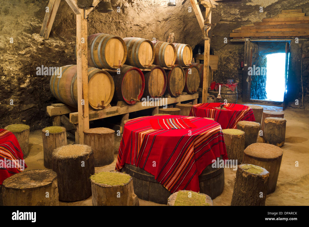 An old wine cellar with oak barrels Stock Photo - Alamy