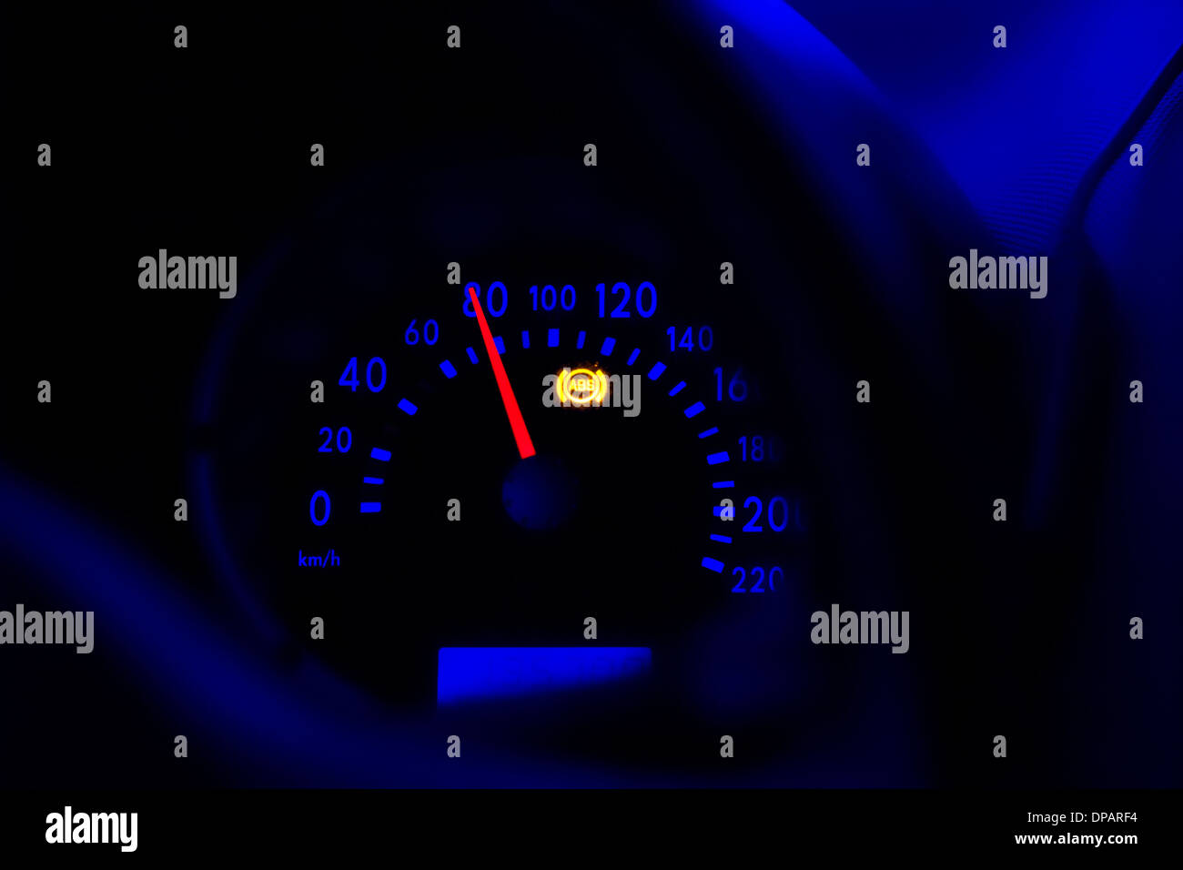 Dashboard of speed accelerating car Stock Photo - Alamy