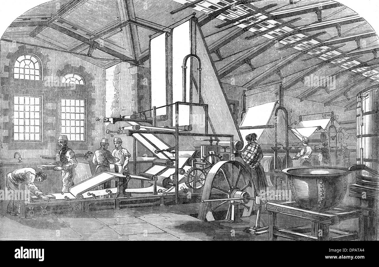 Bank-notes, paper mill 1854 Stock Photo - Alamy