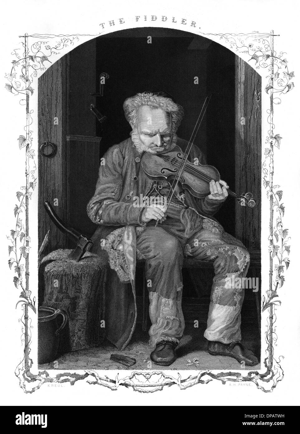 Fiddler in Cottage Stock Photo - Alamy