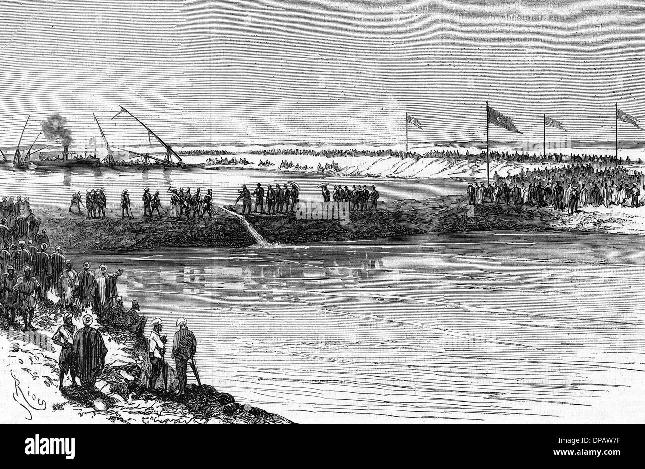 Suez canal 1869 hi-res stock photography and images - Alamy