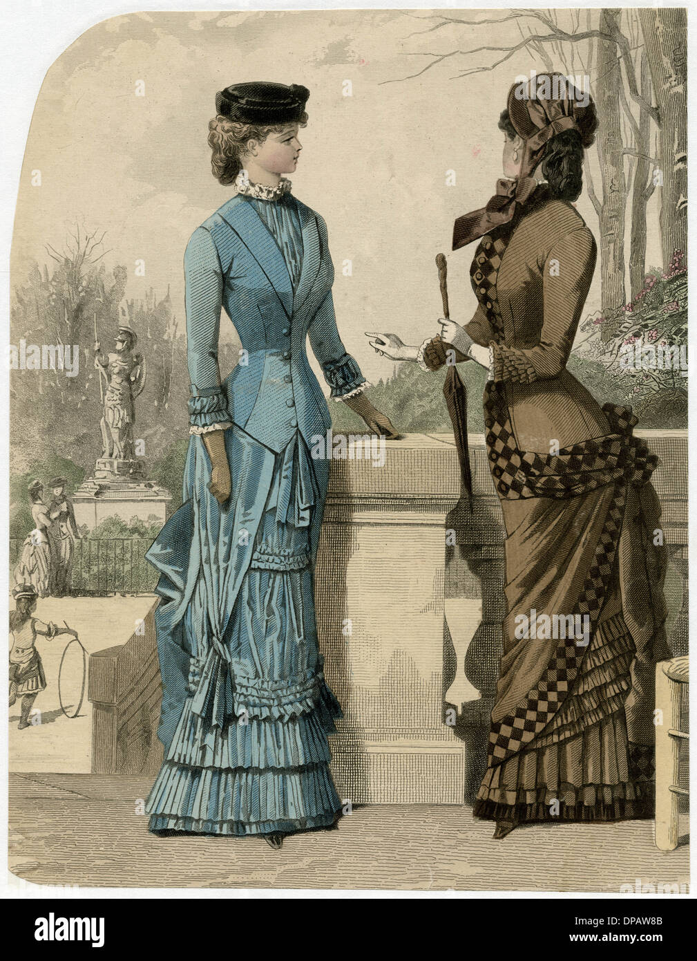 BROWN OR BLUE DRESS 1882 Stock Photo - Alamy