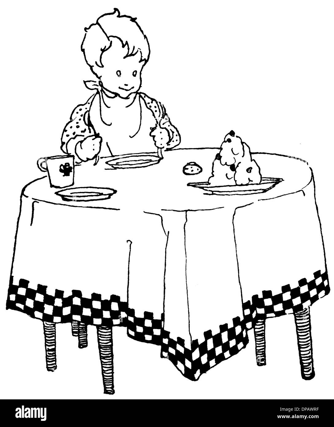 Child Eating Clipart Black And White