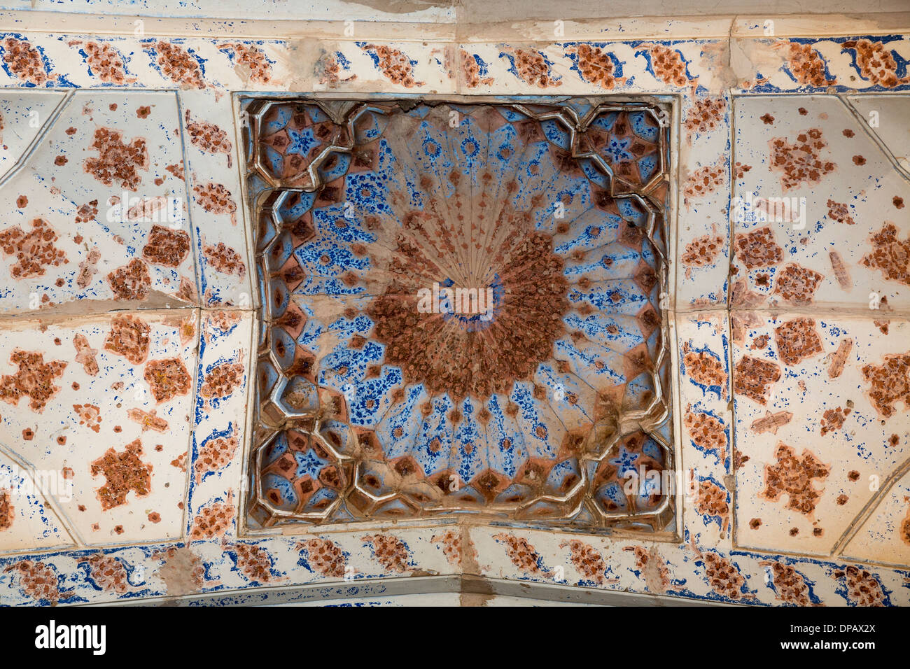 detail of painted interior of the mausoleum of Gawhar Shad, Herat ...