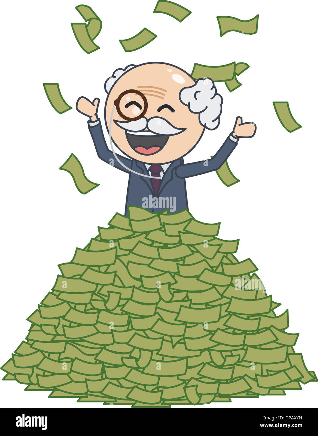 Happy rich man throwing money hi-res stock photography and images - Alamy