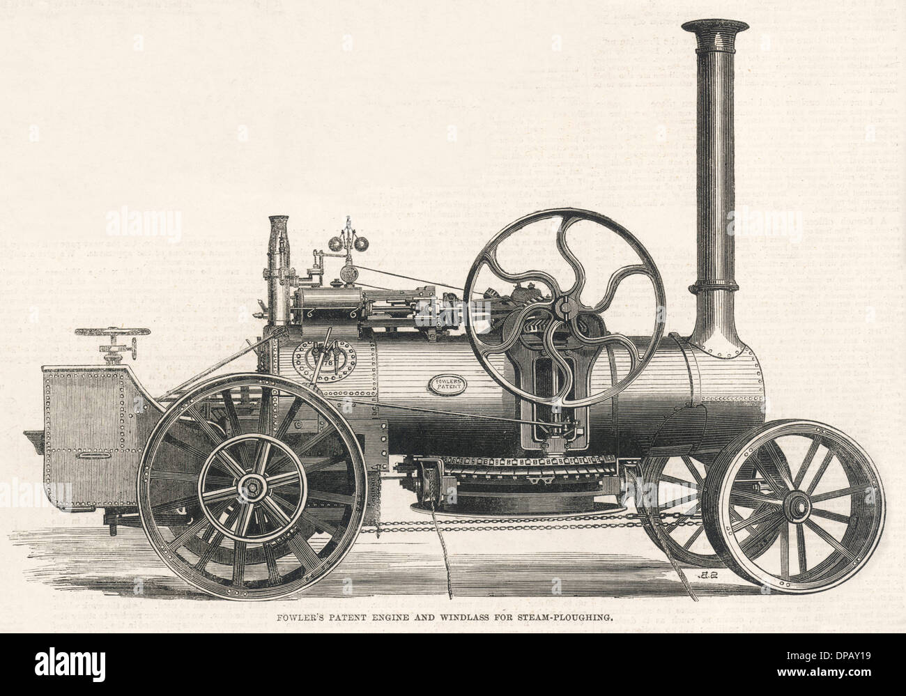 Fowler's patent steam engine 1862 Stock Photo - Alamy