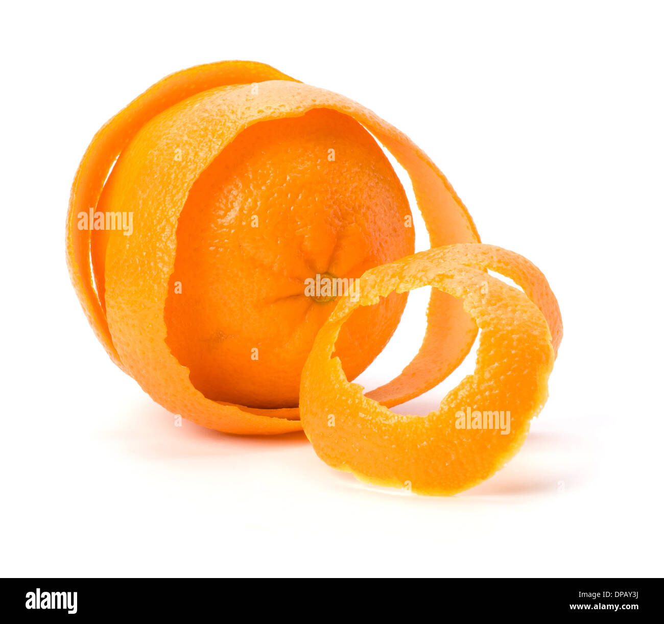 Orange with double skin layer isolated on white background. Safeguard ...