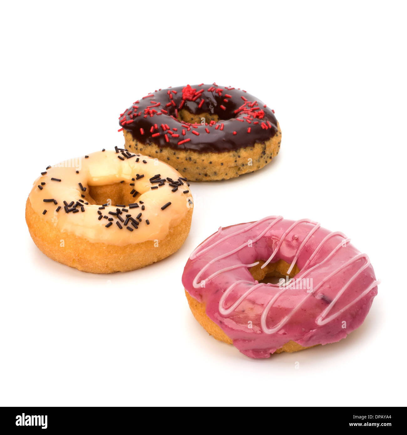 Delicious doughnuts isolated on white background Stock Photo - Alamy