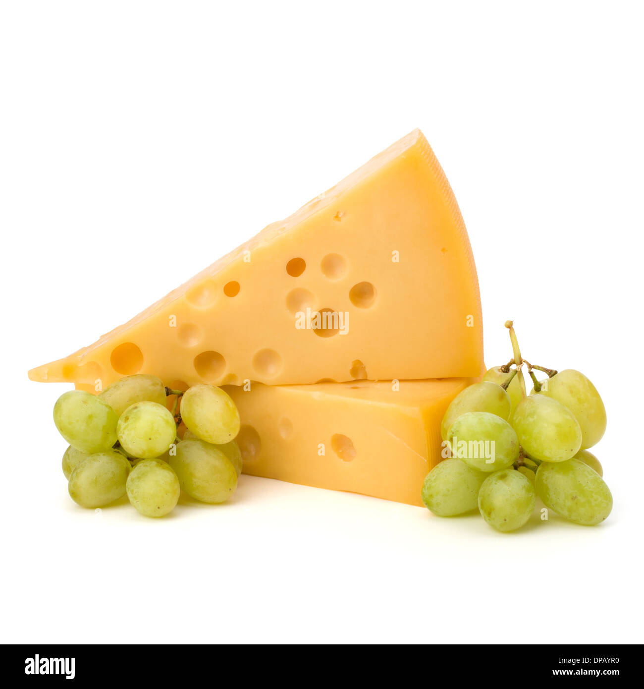 Perfect bunch of grapes and cheese isolated on white background Stock ...