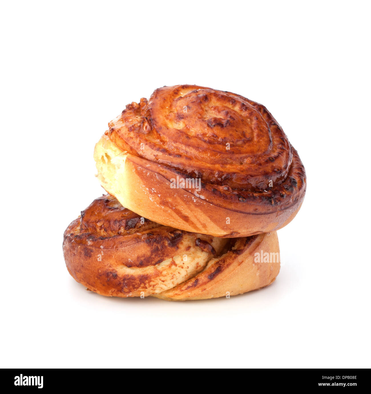 Homemade cream roll isolated on white background Stock Photo - Alamy