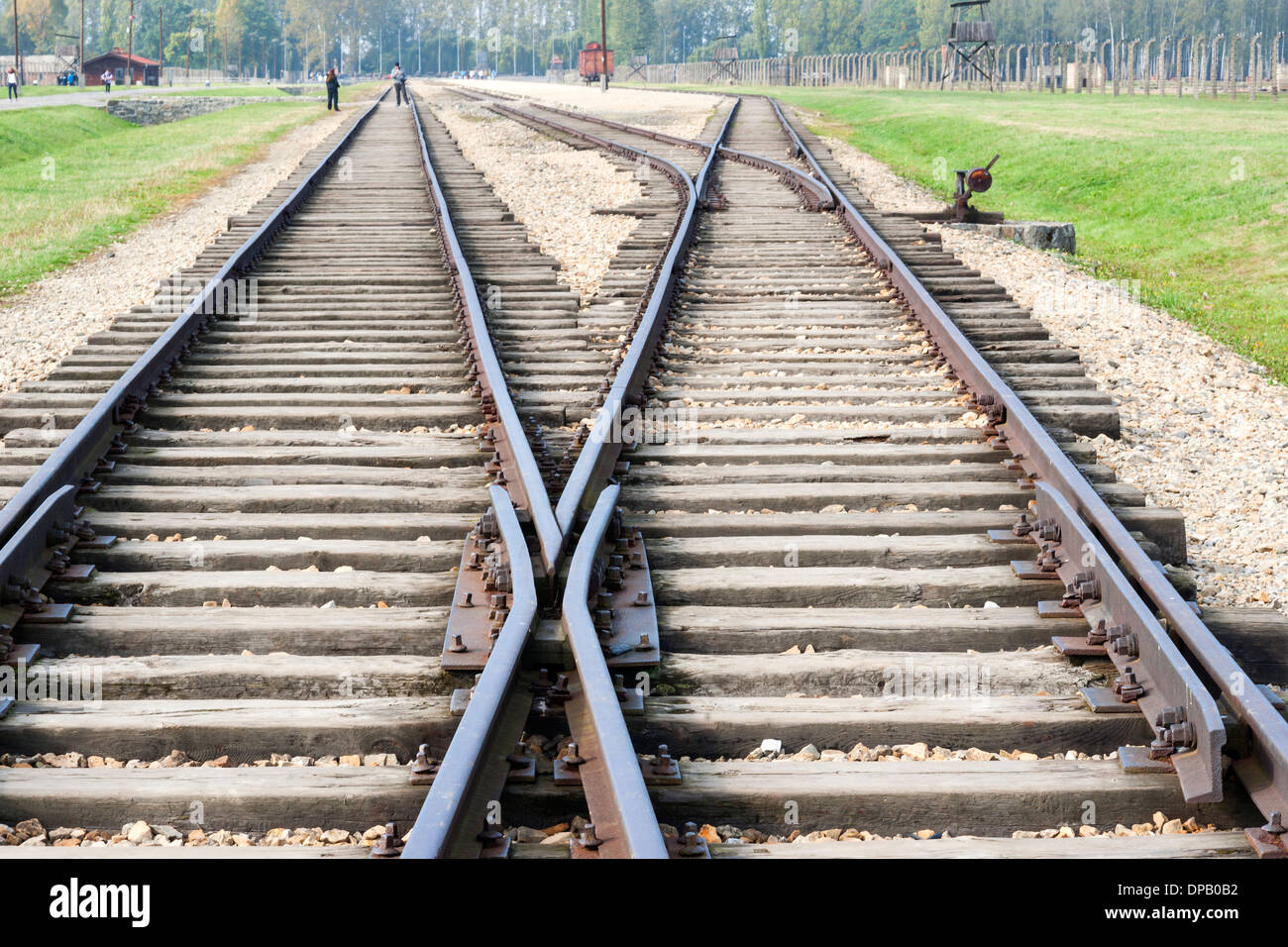 Divided railroad tracks where fate of victims was determined at ...