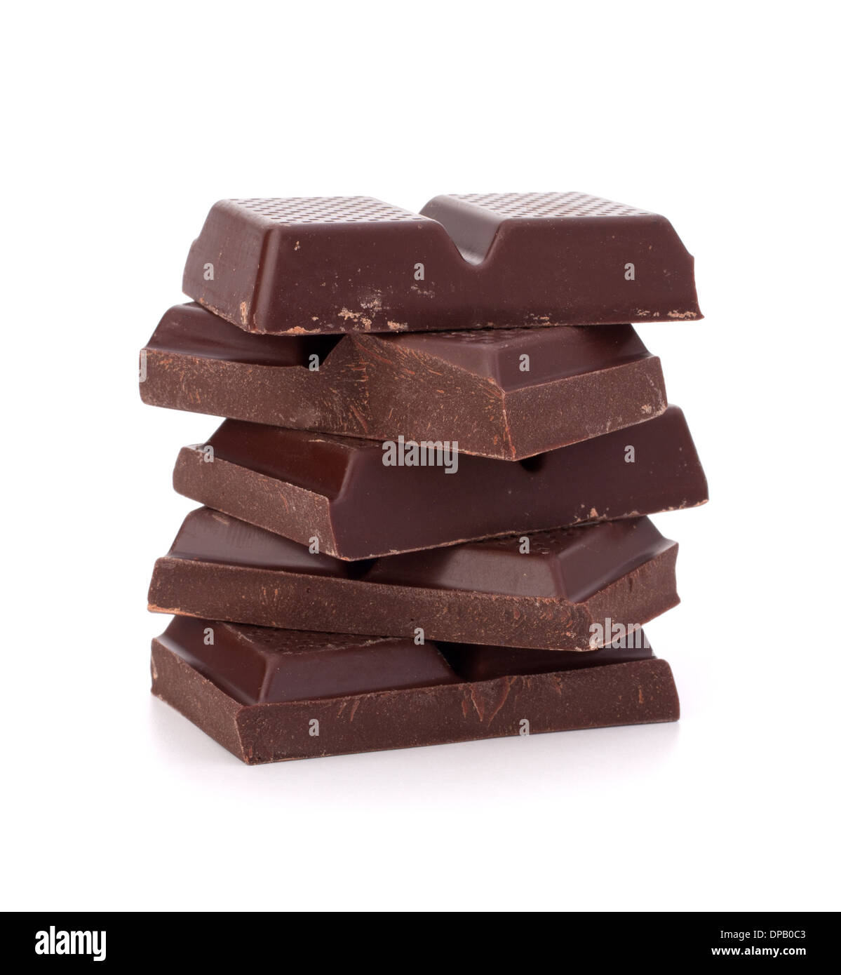 Chocolate bars stack isolated on white background Stock Photo - Alamy