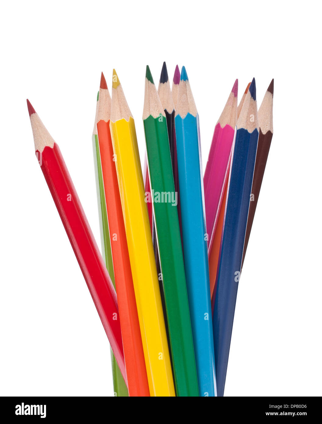 Colouring crayon pencils isolated on white background Stock Photo - Alamy