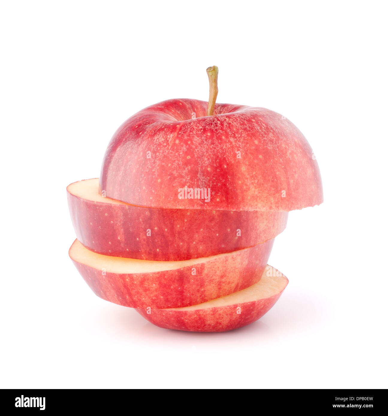 Red sliced apple isolated on white background cutout Stock Photo - Alamy