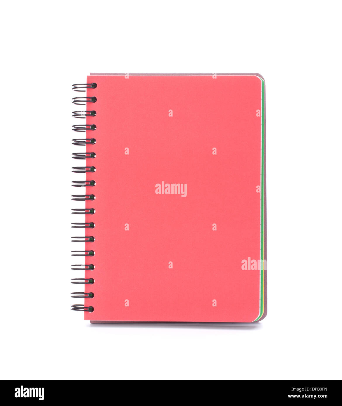 Red notebook isolated on white background cutout Stock Photo - Alamy