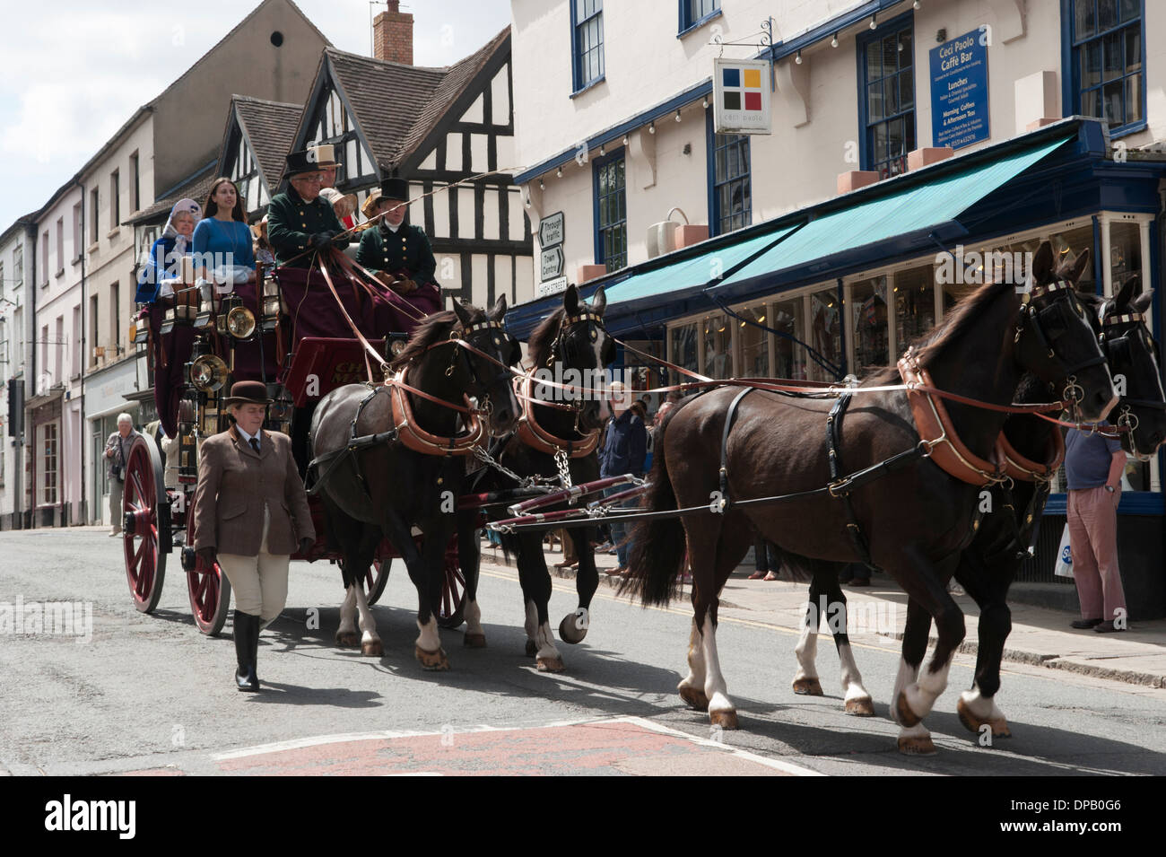 Charles Martel coach and horses in Ledbury Stock Photo - Alamy
