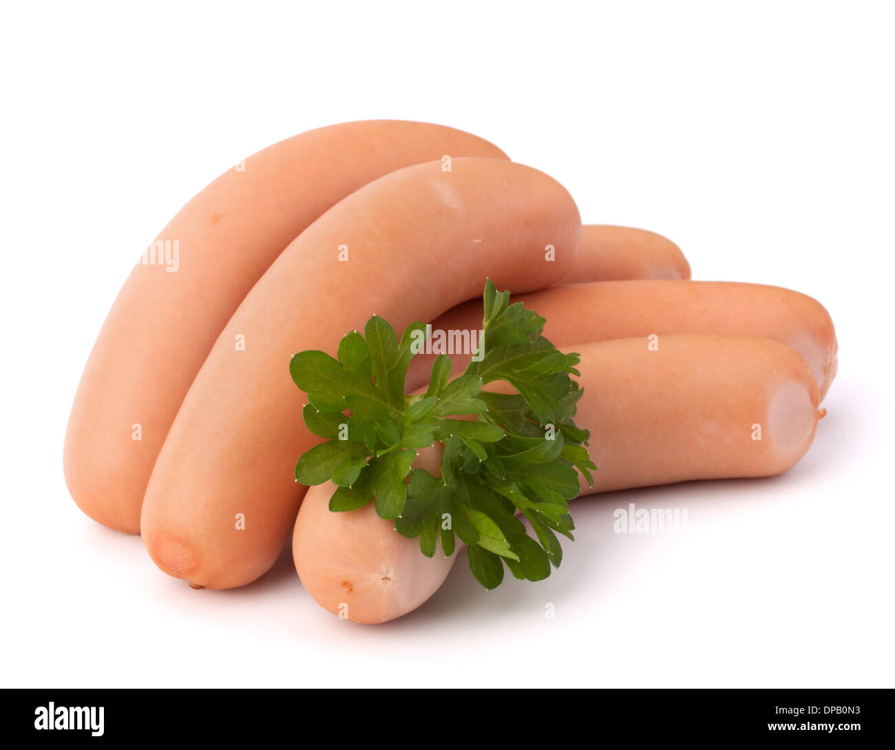 Frankfurter sausage isolated on white background Stock Photo - Alamy
