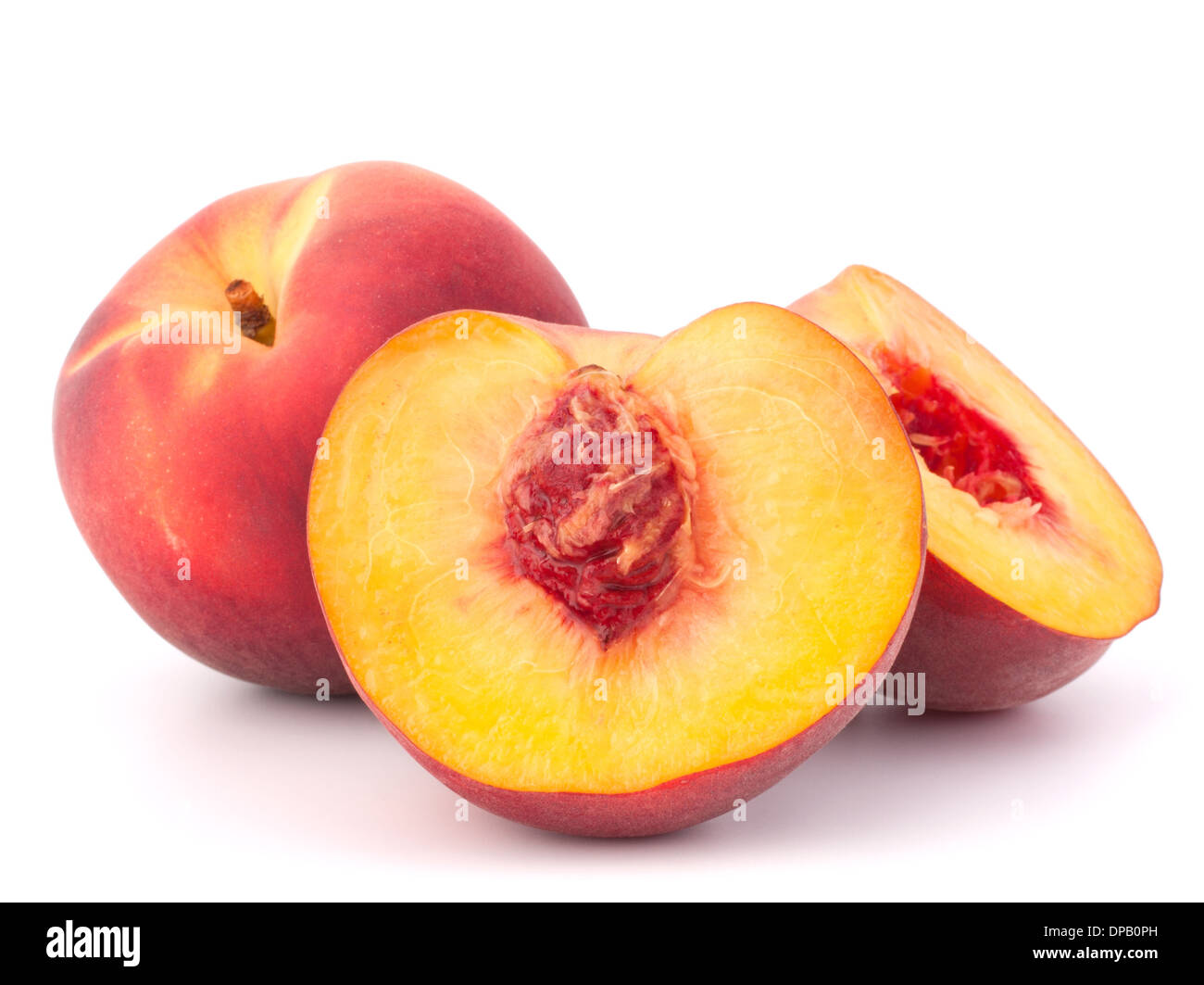 Ripe peach fruit isolated on white background cutout Stock Photo - Alamy