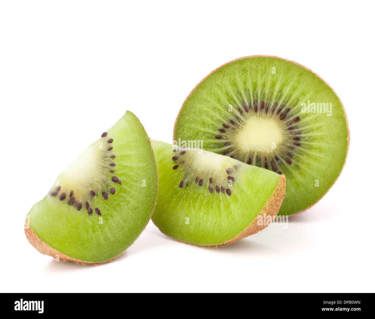 Kiwi fruit sliced segments isolated on white background cutout Stock ...