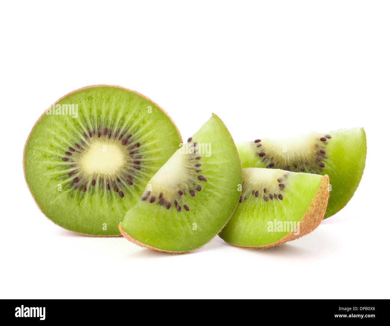 Kiwi fruit sliced segments isolated on white background cutout Stock ...
