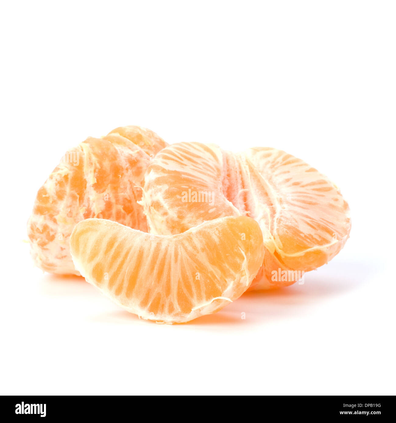 peeled mandarin segments isolated on white background Stock Photo - Alamy