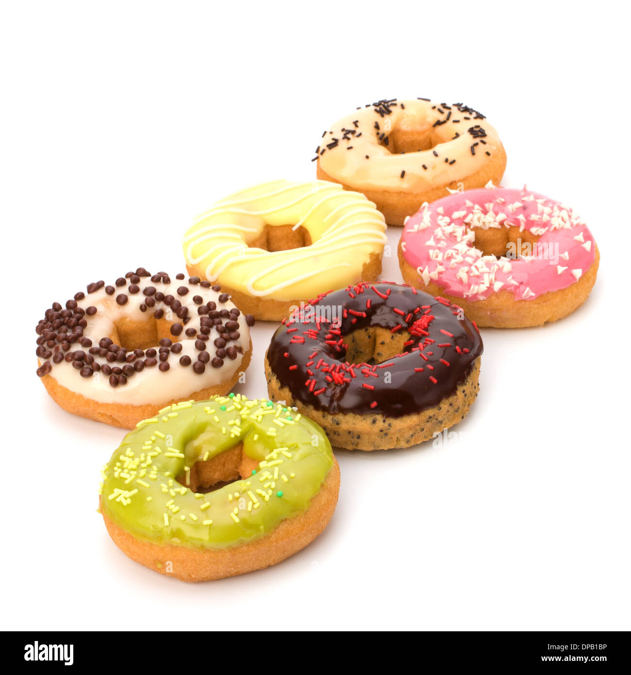 Delicious doughnuts isolated on white background Stock Photo - Alamy