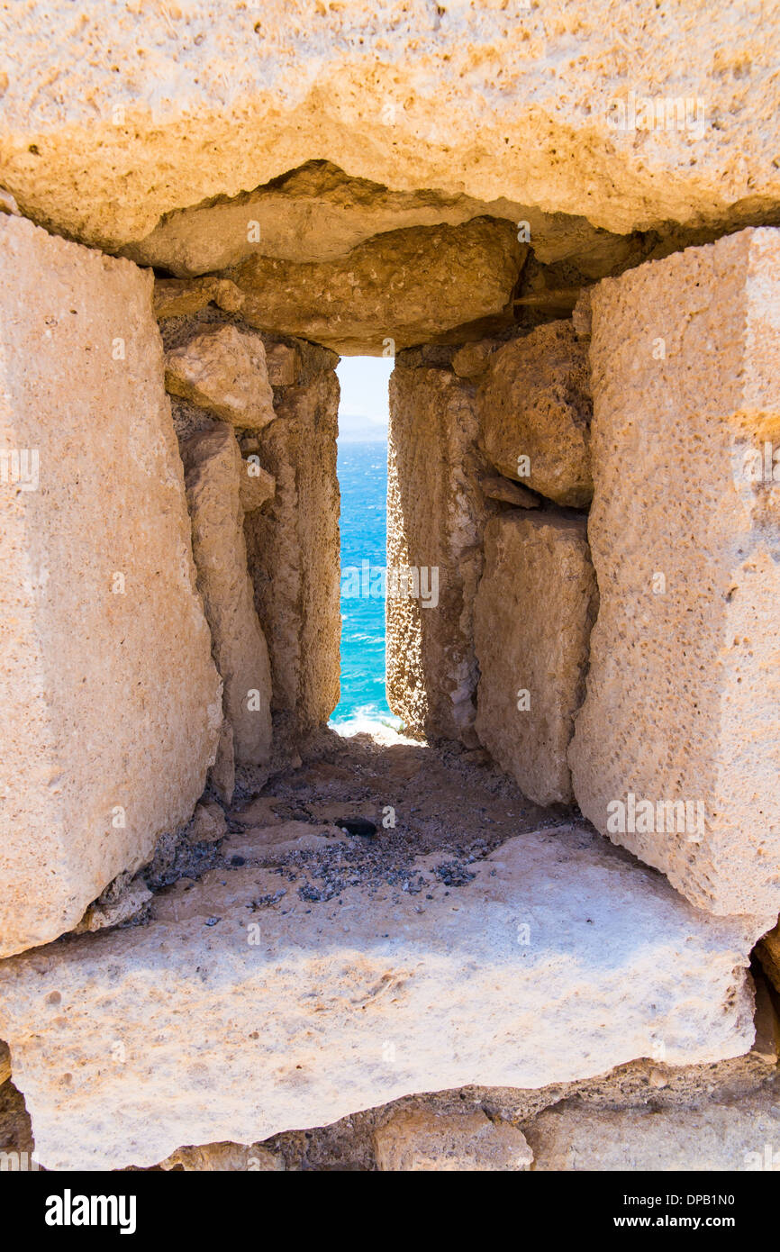 Ruins of old town in Rethymno, Crete, Greece. It largest castle in ...