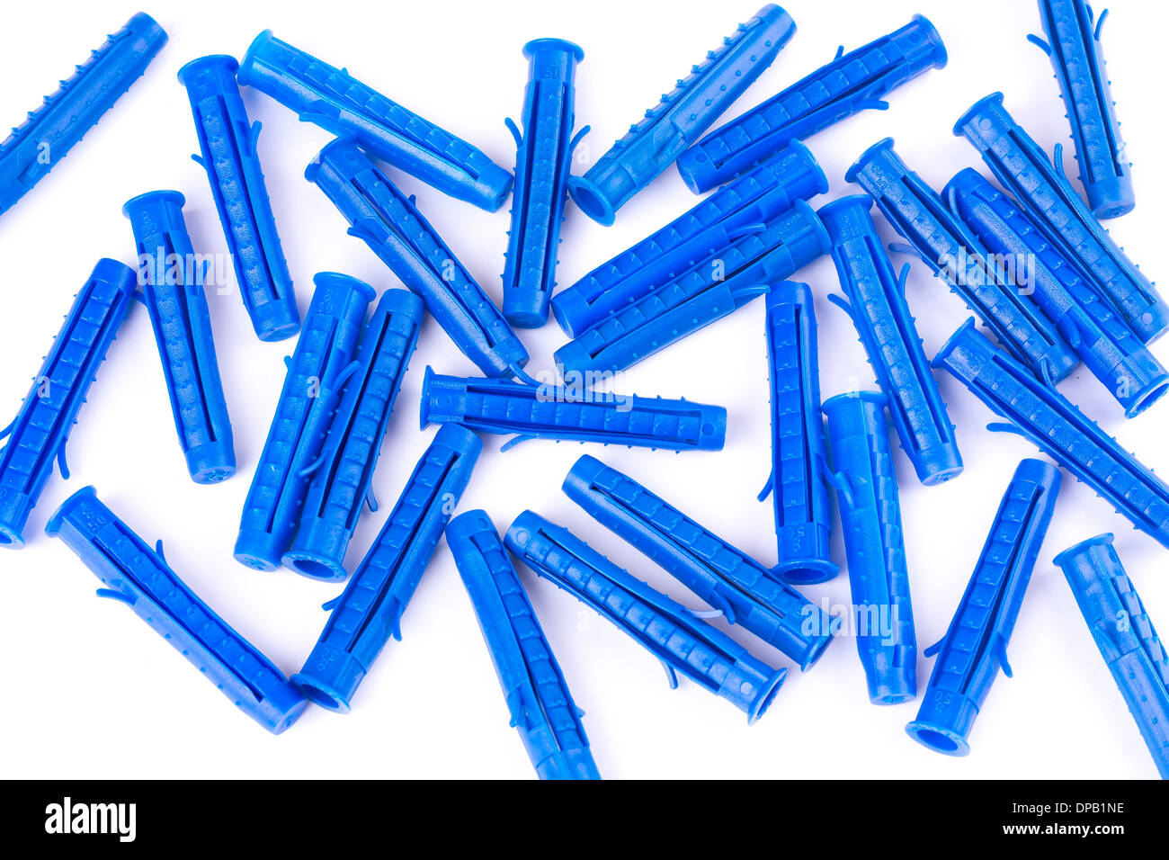 Plastic dowels isolated on white background Stock Photo - Alamy