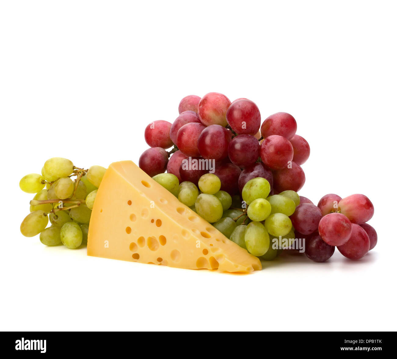 Perfect bunch of grapes and cheese isolated on white background Stock ...