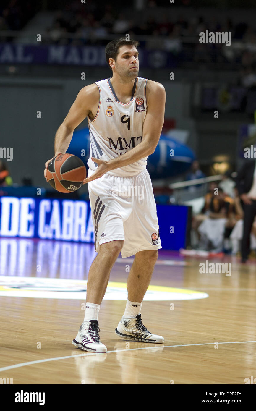 Madrid, Spain. 10th Jan, 2014. Felipe Reyes of Real Madrid in action ...