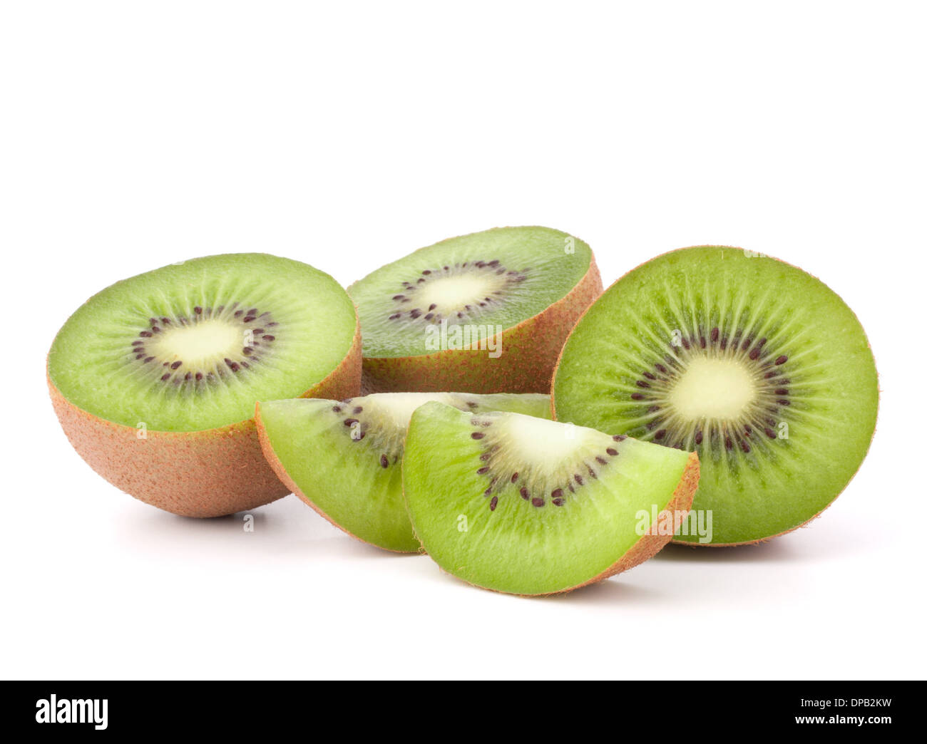 Kiwi fruit sliced segments isolated on white background cutout Stock ...