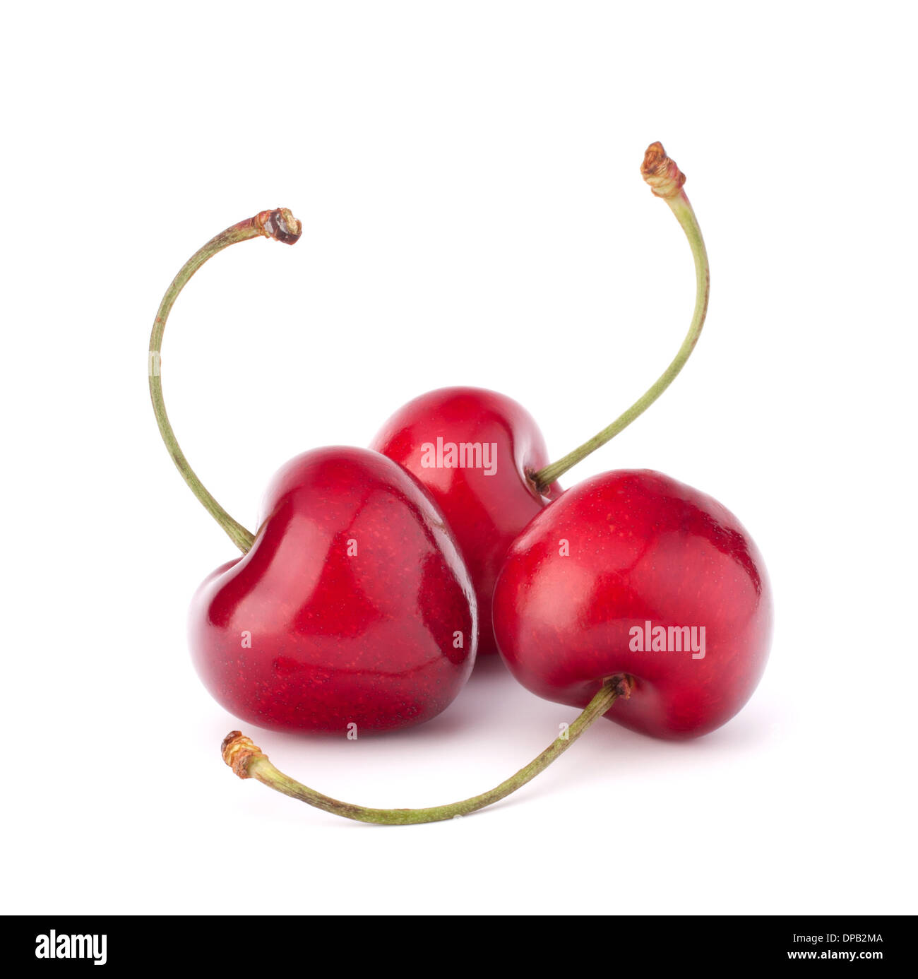 Heart shaped cherry berries isolated on white background cutout Stock ...