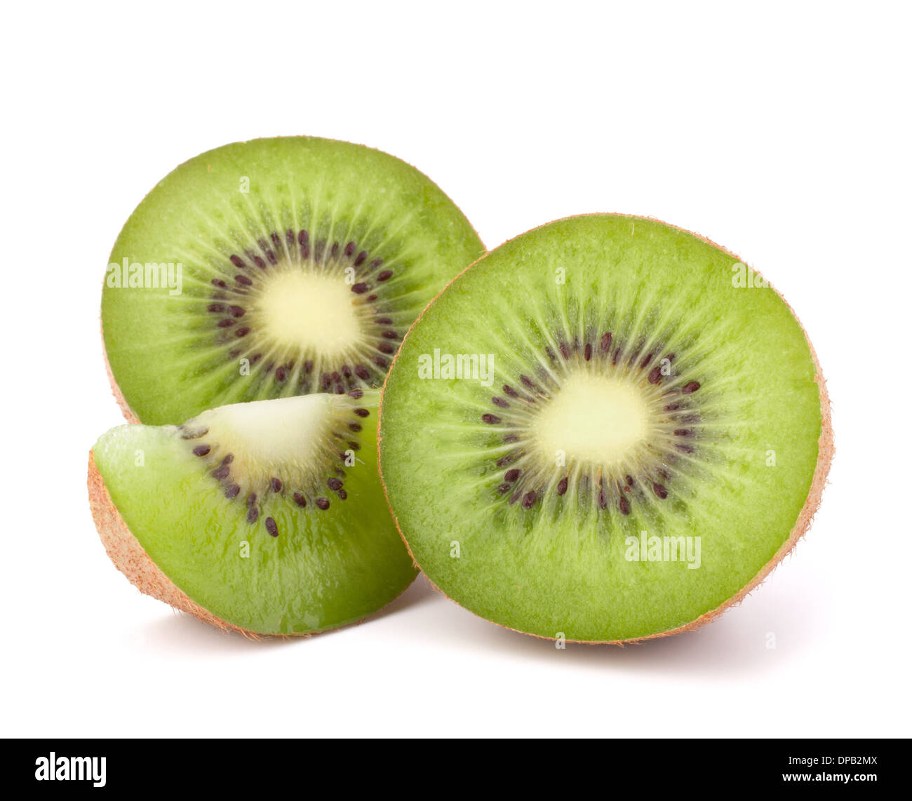 Kiwi fruit sliced segments isolated on white background cutout Stock ...