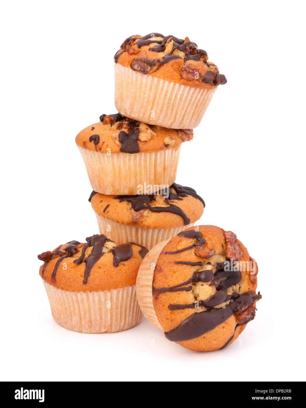 Stacked muffins isolated on white background Stock Photo - Alamy