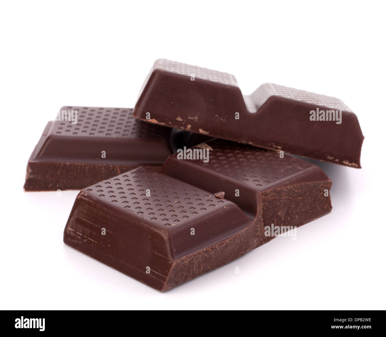Chocolate bars stack isolated on white background Stock Photo - Alamy