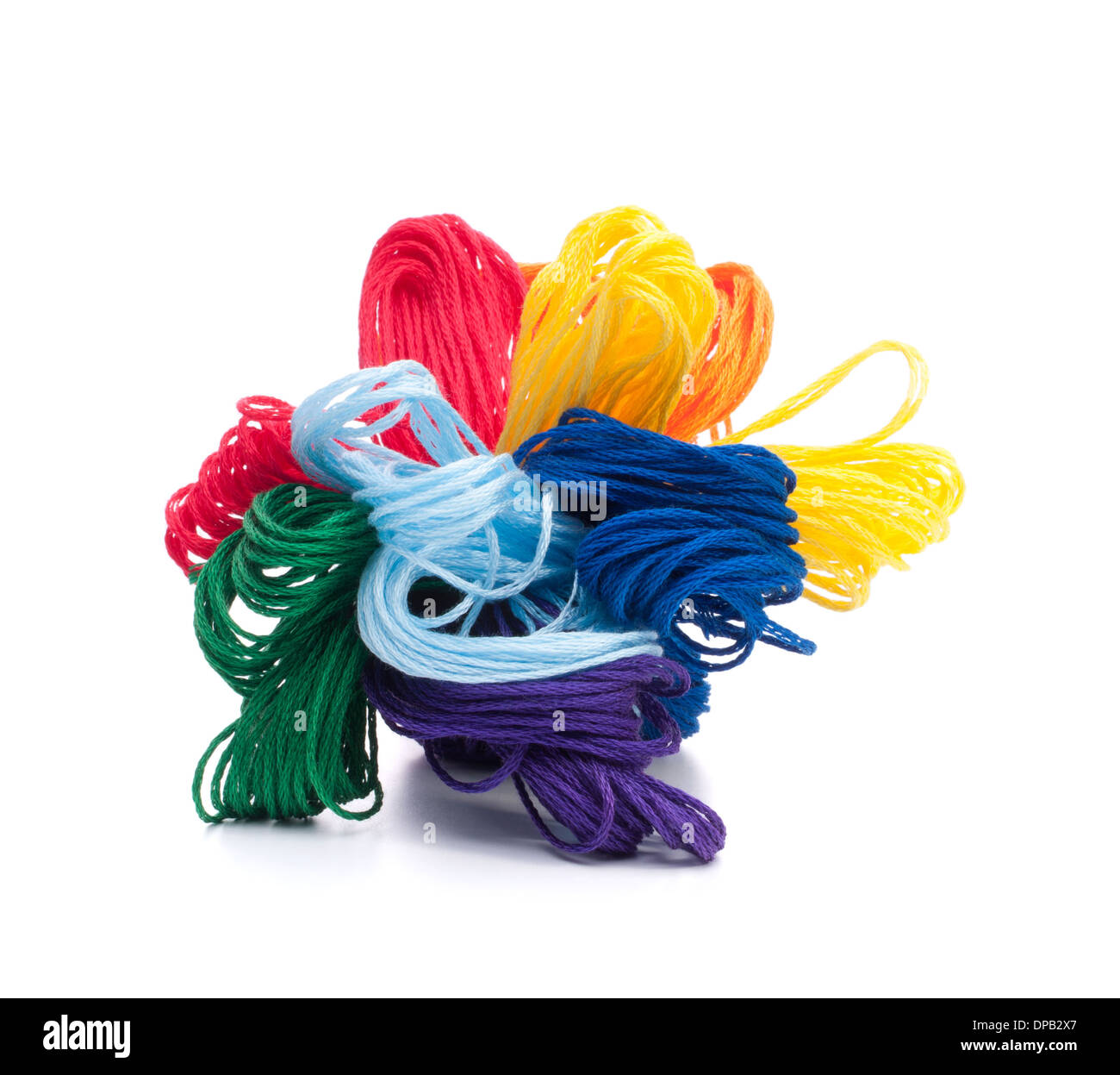 Color threads bunch isolated on white background cutout Stock Photo - Alamy