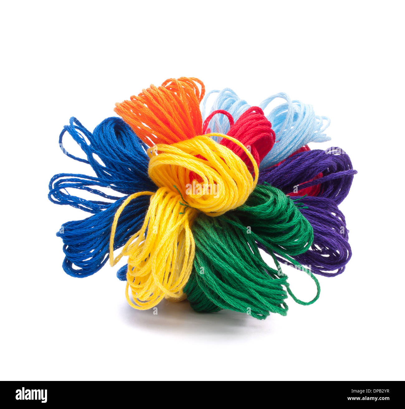 Color threads bunch isolated on white background cutout Stock Photo - Alamy