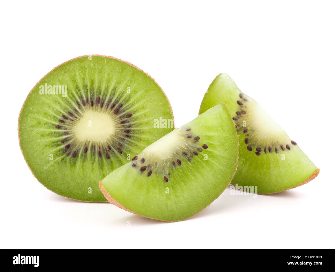 Kiwi fruit sliced segments isolated on white background cutout Stock ...