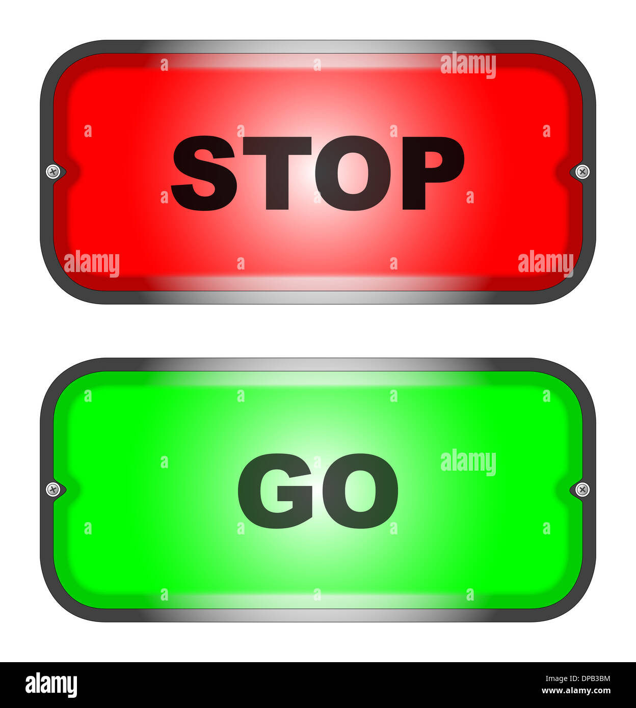 Two illuminated green warning hi-res stock photography and images - Alamy